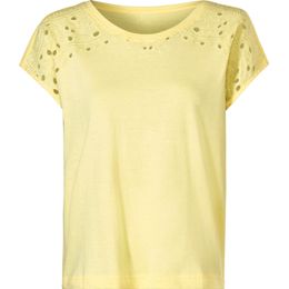 Heine Damen Rundhalsshirt, Gelb, Gr. 52, T-Shirts, 100% Baumwolle