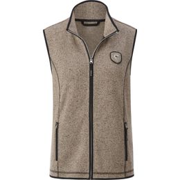 WITT Damen Fleeceweste mit Logo-Applikation, sesam-schwarz-gemustert, Gr&ouml;&szlig;e 44