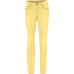Heine Witt Damen R&ouml;hrenjeans mit Stickerei, zitrone, Gr&ouml;&szlig;e 46