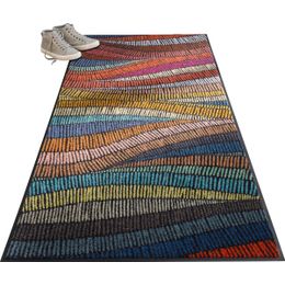 wash+dry by Kleen-Tex Fu&szlig;matte, rot-bunt, Gr&ouml;&szlig;e 40x60 cm - rechteckig