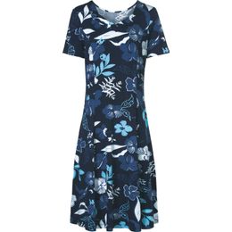 WITT Damen Jerseykleid zum Reinschl&uuml;pfen, marine-jeansblau-bedruckt, Gr&ouml;&szlig;e 22