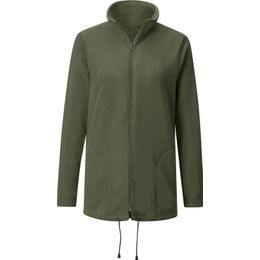 WITT Damen Fleecejacke Kordeldurchzug am Saum, gr&uuml;n, Gr&ouml;&szlig;e 22