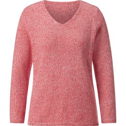 Heine Damen Strickpullover, Rot, Gr. 52, V-Ausschnitt Pullover, Material: Polyacryl