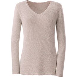 WITT Damen Strickpullover aus Melangegarn, beige-meliert, Gr&ouml;&szlig;e 40