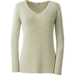 Heine Damen Strickpullover, Gr&uuml;n, Gr. 46, V-Ausschnitt Pullover, Material: Polyacryl