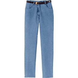 WITT Damen Jeans mit abgerundeten Taschen, blue-bleached, Gr&ouml;&szlig;e 38