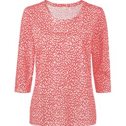 WITT Damen 3/4-Arm-Shirt mit Minimal-Druck, wei&szlig;-erdbeere-bedruckt, Gr&ouml;&szlig;e 50