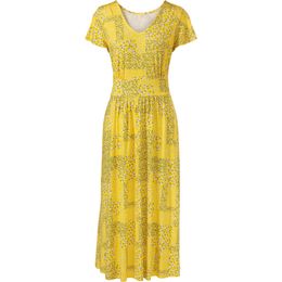 Heine Damen Jerseykleid, Gelb, Gr. 24, Shirtkleider, Material: Viskose