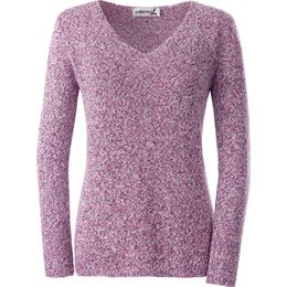 WITT Damen Strickpullover aus Melangegarn, fuchsia-meliert, Gr&ouml;&szlig;e 50