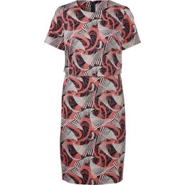 WITT Damen Druckkleid in 2-Teiler-Optik, schwarz-grapefruit-bedruckt, Gr&ouml;&szlig;e 19