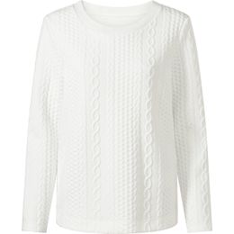 WITT Damen Sweatshirt mit Jacquard-Muster, ecru, Gr&ouml;&szlig;e 42