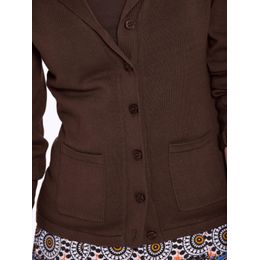 Heine Damen Feinstrickjacke, Braun, Gr. 46, Basic Strickjacken, 100% Baumwolle