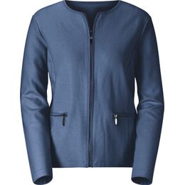 WITT Damen Shirtblazer in Ripp-Optik, jeansblau, Gr&ouml;&szlig;e 48
