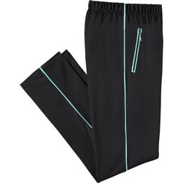 WITT Damen Freizeithose mit 2 Rei&szlig;verschluss-Taschen, schwarz-mint, Gr&ouml;&szlig;e 52