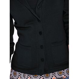 Heine Witt Damen Feinstrickjacke mit Reverskragen, schwarz, Gr&ouml;&szlig;e 46