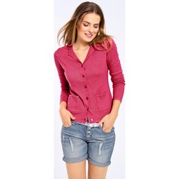 Heine Witt Damen Feinstrickjacke mit Reverskragen, pink, Gr&ouml;&szlig;e 40