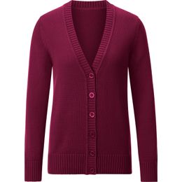 Heine Damen Strickjacke, Rosa, Gr. 50, Basic Strickjacken, Material: Baumwolle
