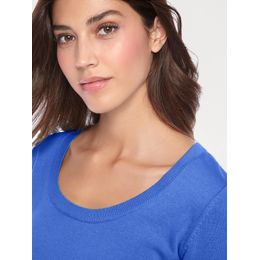 Heine Witt Damen Rundhalspullover aus Feinstrick, royalblau, Gr&ouml;&szlig;e 42
