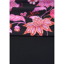 Lascana Damen Badeanzug, schwarz-pink, Gr&ouml;&szlig;e 48D