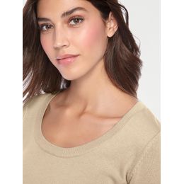 Heine Witt Damen Rundhalspullover aus Feinstrick, beige, Gr&ouml;&szlig;e 46