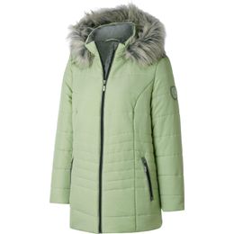 WITT Damen Steppjacke mit abnehmbarem Pelz-Imitat, eucalyptus, Gr&ouml;&szlig;e 42