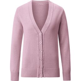 WITT Damen Strickjacke mit farblich abgestimmten Kn&ouml;pfen, altros&eacute;, Gr&ouml;&szlig;e 38