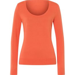 Heine Witt Damen Rundhalspullover aus Feinstrick, orange, Gr&ouml;&szlig;e 46