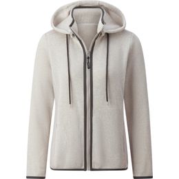Heine Damen Strickfleecejacke, Grau, Gr. 52, Jacken, Material: Polyester
