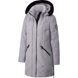 WITT Damen Steppjacke mit Pelz-Imitat-Besatz, steingrau, Gr&ouml;&szlig;e 25