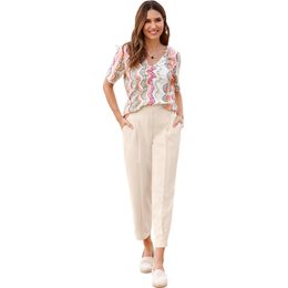 WITT Damen Bundfaltenhose in Leinen-Optik, sand, Gr&ouml;&szlig;e 44