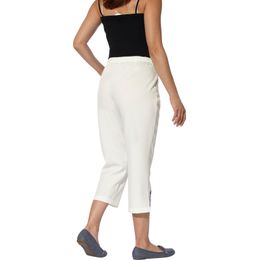 WITT Damen Caprihose mit Blumenstickerei am Beinabschluss, ecru, Gr&ouml;&szlig;e 20