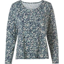 WITT Damen Print-Shirt in bewegungselastischer Qualit&auml;t, marine-jade-bedruckt, Gr&ouml;&szlig;e 36
