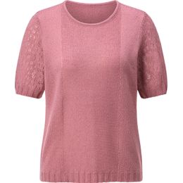 WITT Damen Boucl&eacute;-Pullover mit Ajourmuster-&Auml;rmeln, altrosa, Gr&ouml;&szlig;e 42