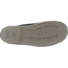 Schawos Herren Pantoffel mit Schurwolle im Flor, schwarz, Gr&ouml;&szlig;e 40