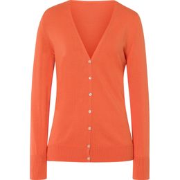 Heine Witt Damen Feinstrickjacke im Cardigan-Style, orange, Gr&ouml;&szlig;e 42
