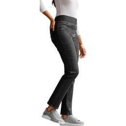 Heine Witt Damen Schlupfjeans mit geradem Bein, black denim, Gr&ouml;&szlig;e 46