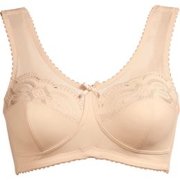 w&auml;schepur w&auml;schepur Damen Entlastungs-BH ohne B&uuml;gel mit Spitze, wei&szlig; + puder, Gr&ouml;&szlig;e 90E