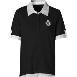 WITT Damen Poloshirt mit Stickerei und Emblem, schwarz, Gr&ouml;&szlig;e 38