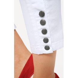 Heine Witt Damen 7/8-Hose vertiefte Leibh&ouml;he, wei&szlig;, Gr&ouml;&szlig;e 42