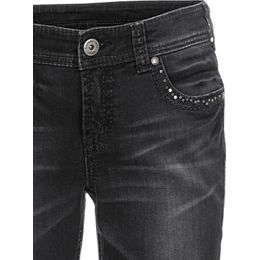 Heine Witt Damen R&ouml;hrenjeans mit Stickerei, black stone, Gr&ouml;&szlig;e 17