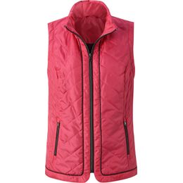 WITT Damen Steppweste mit abgerundetem Saum, fuchsia, Gr&ouml;&szlig;e 38