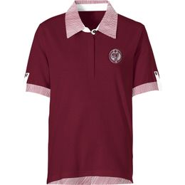WITT Damen Poloshirt mit Stickerei und Emblem, bordeaux, Gr&ouml;&szlig;e 40