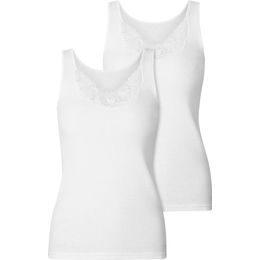 w&auml;schepur w&auml;schepur Damen Achselhemd mit Satin-Einfassung, wei&szlig;, Gr&ouml;&szlig;e 52