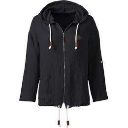 WITT Damen Blusenjacke in Musselin-Qualit&auml;t, schwarz, Gr&ouml;&szlig;e 38
