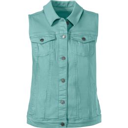 WITT Damen Jeansweste mit weitenverstellbarem Saum, salbei, Gr&ouml;&szlig;e 36