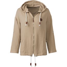 WITT Damen Blusenjacke in Musselin-Qualit&auml;t, beige, Gr&ouml;&szlig;e 36