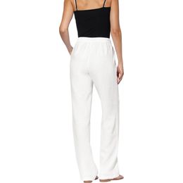 Heine Witt Damen Leinenhose mit weitem Bein, wei&szlig;, Gr&ouml;&szlig;e 40