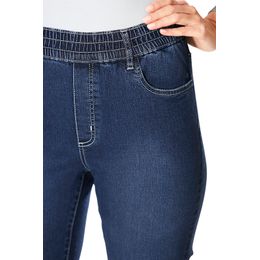 WITT Damen High-waist-Jeans mit hohem Rundum-Dehnbund, blue-stone-washed, Gr&ouml;&szlig;e 38