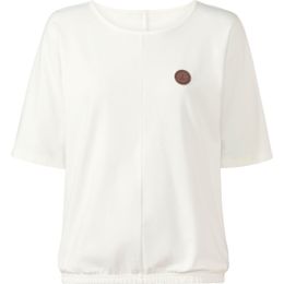 Heine Damen Kurzarmshirt, Natur, Gr. 44, T-Shirts, Material: Baumwolle