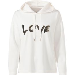 WITT Damen Kapuzensweatshirt mit LOVE-Schriftzug, champagner-bronzefarben-bedruckt, Gr&ouml;&szlig;e 38
